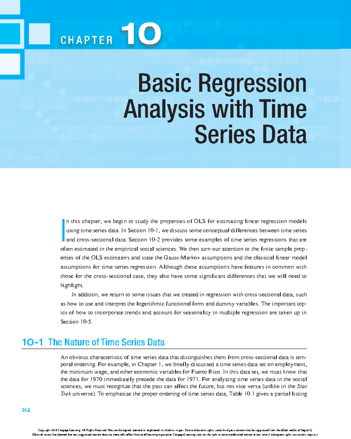 Static and Dynamic Models Ch10 - CHAPTER 10 Basic Regression Analysis ...