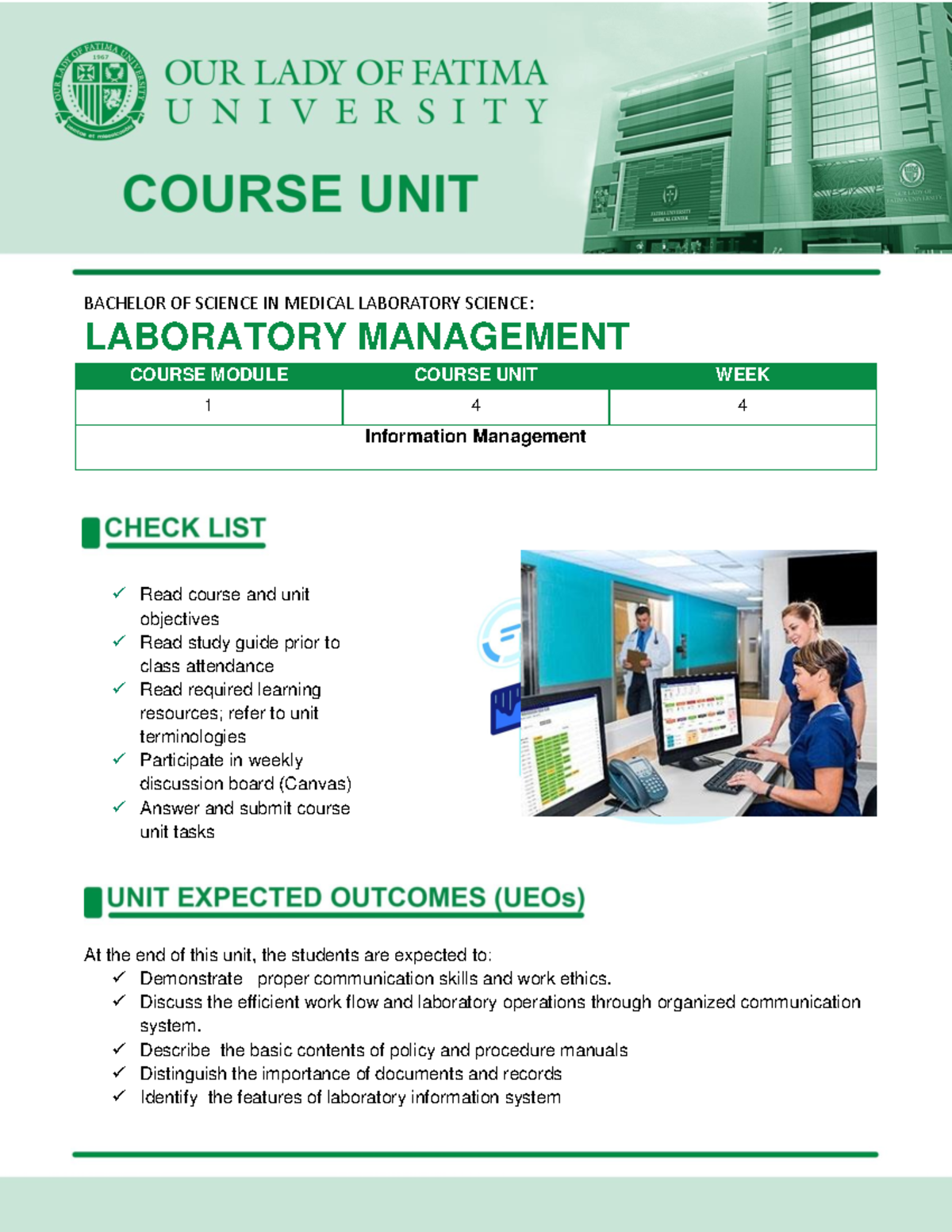 CM1-CU4Information Management - BACHELOR OF SCIENCE IN MEDICAL ...