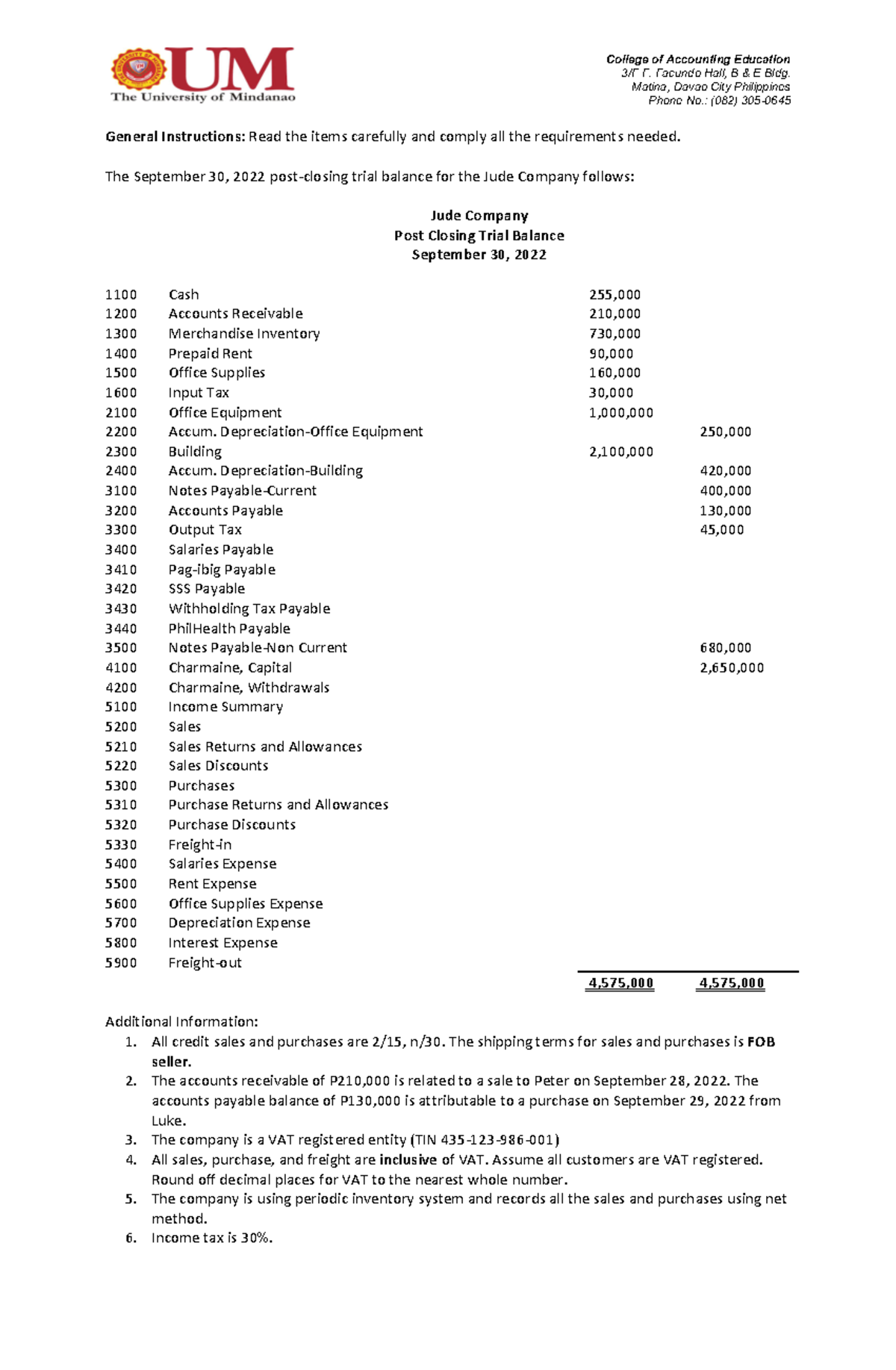 Bookkeeping-Practice-Transaction - College of Accounting Education 3/F ...