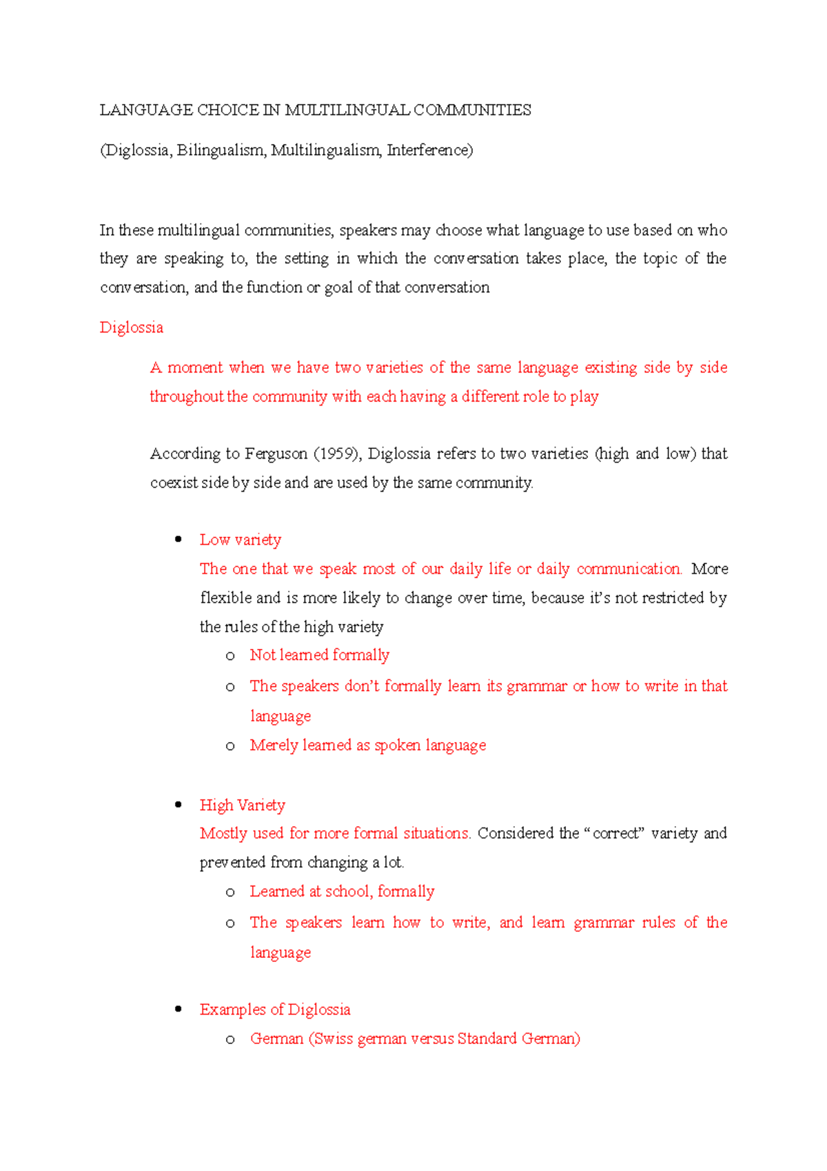 Language Choice IN Multilingual Communities - LANGUAGE CHOICE IN ...