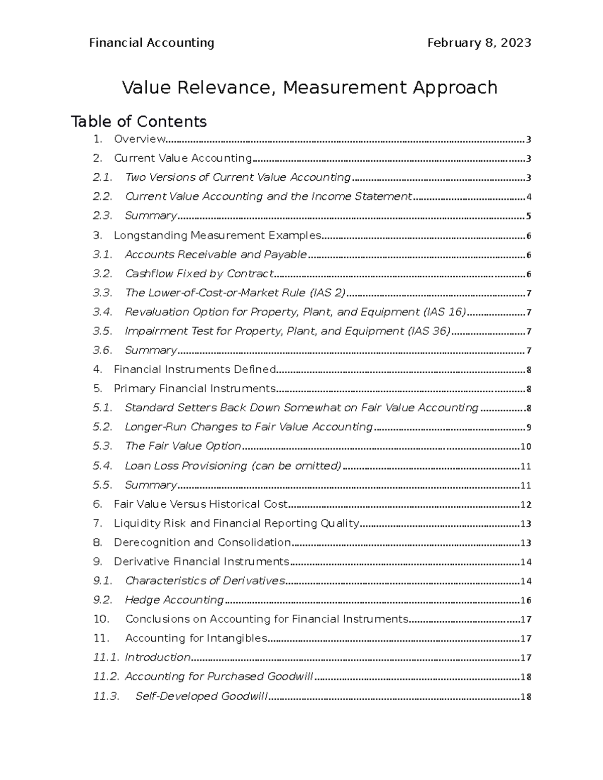 Reading Notes - Measurement Application (Ch. 7) - Value Relevance ...