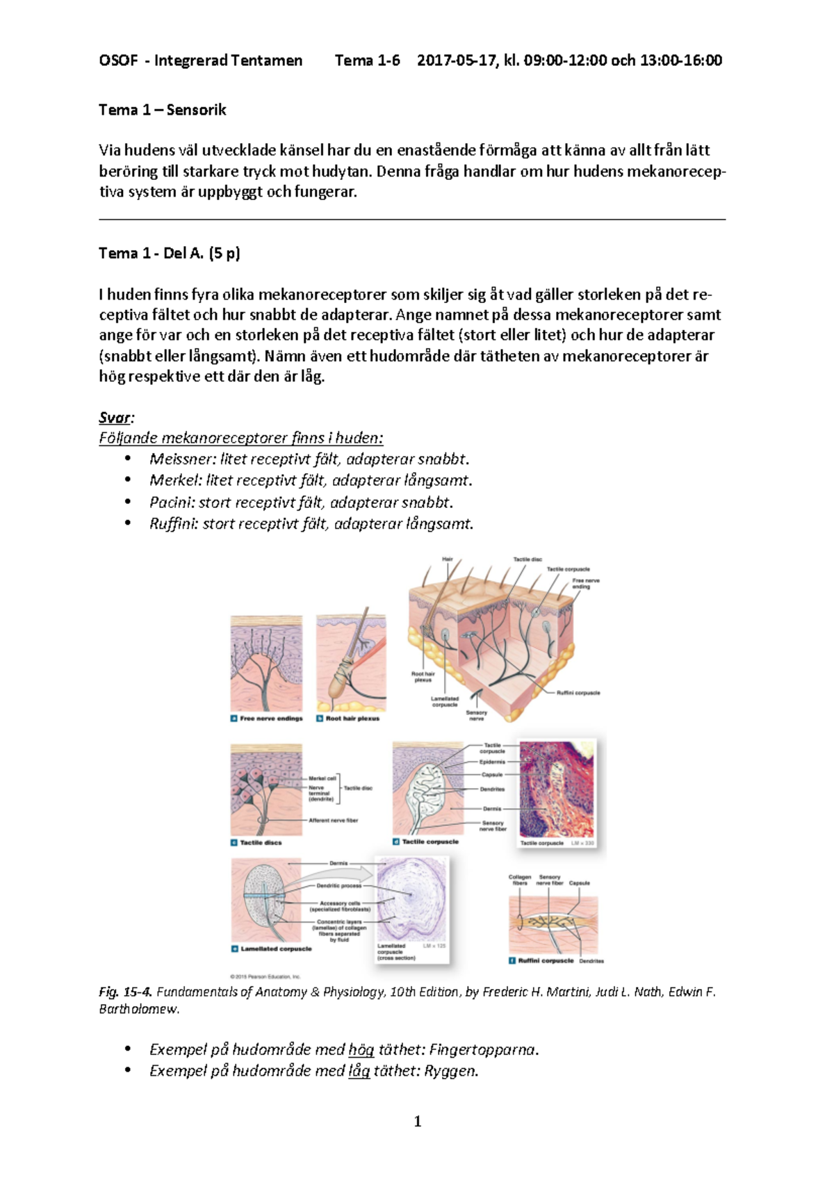 gamla tentor -osof - Tema 1 – Sensorik Via hudens väl utvecklade känsel ...