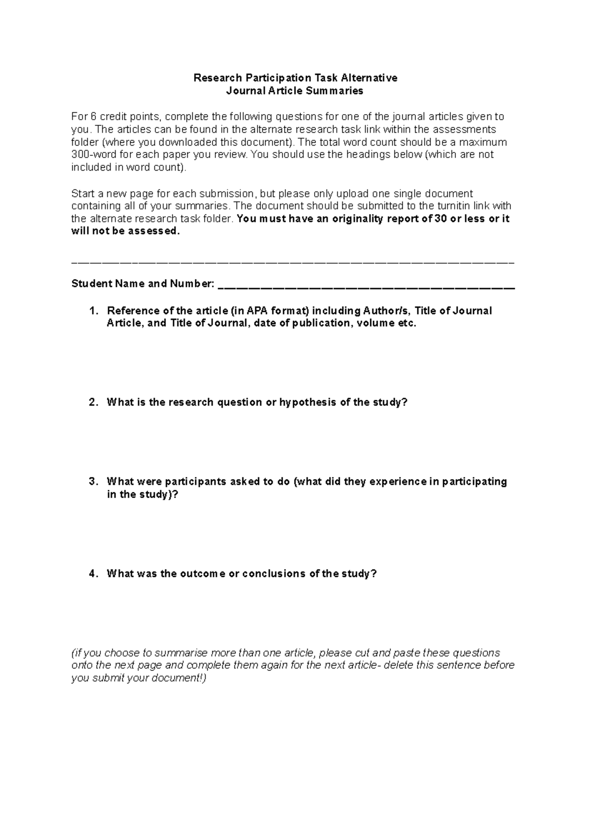 Alternative Research Participation Template AND Instructions revised ...
