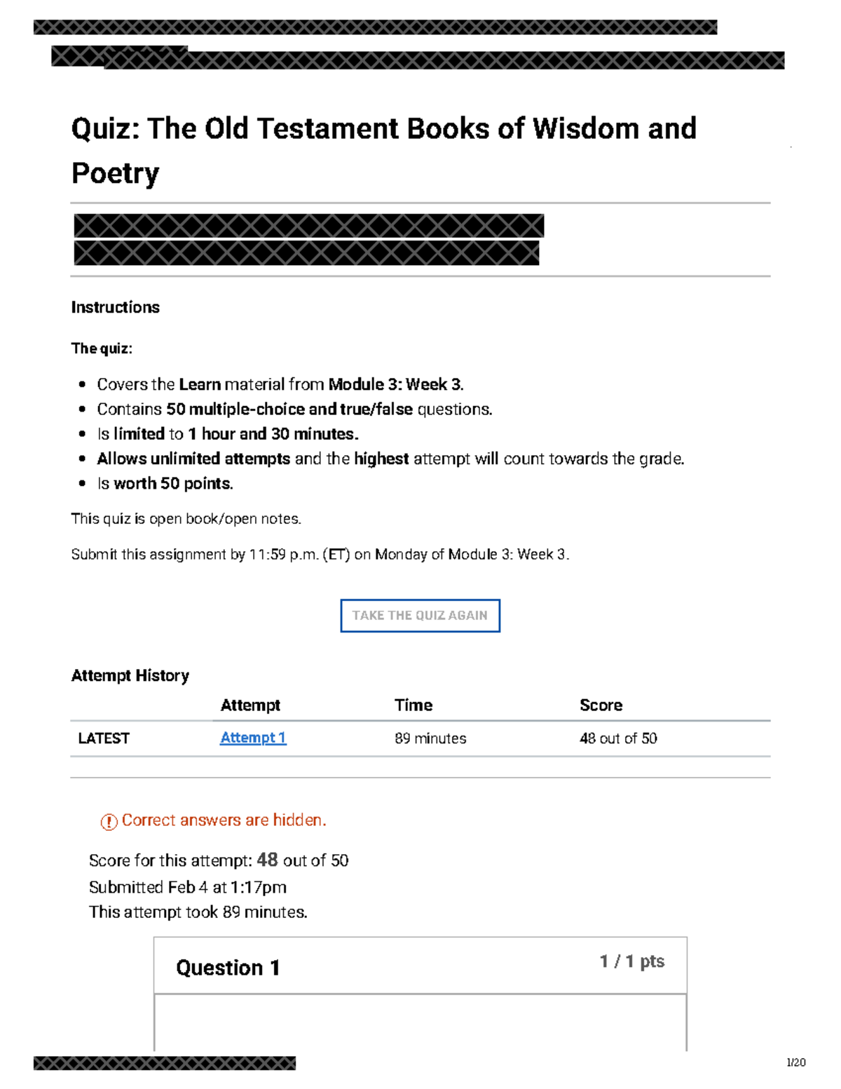 Quiz The Old Testament Books of Wisdom and Poetry - 1 / 20 Quiz: The ...