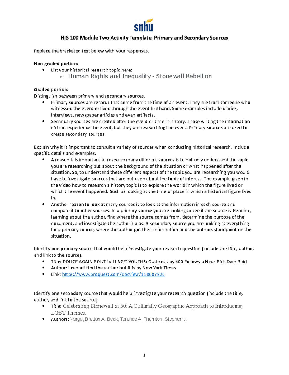 Mod Two Activ Sources - This if for the discussion - HIS 100 Module Two ...