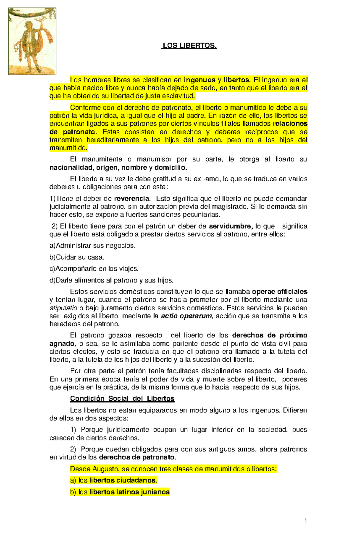 Libertos - derecho romano - LOS LIBERTOS. Los hombres libres se ...