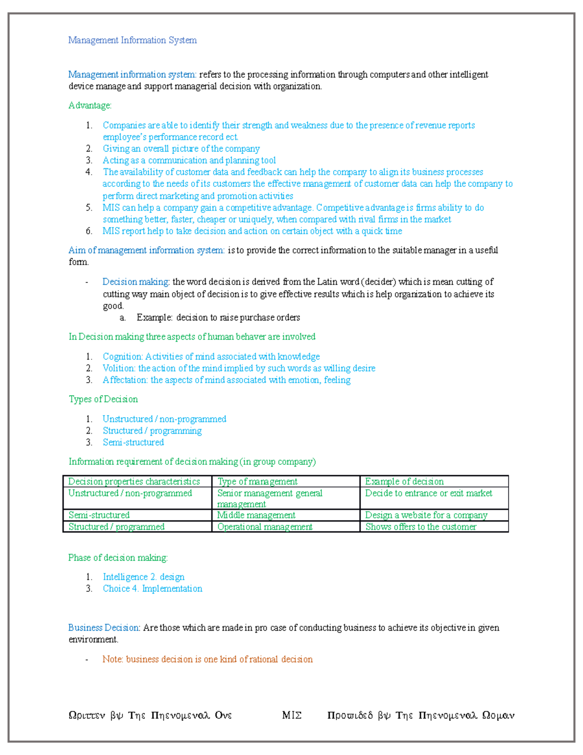 Exam 13 November 2019, questions and answers - Management Information ...