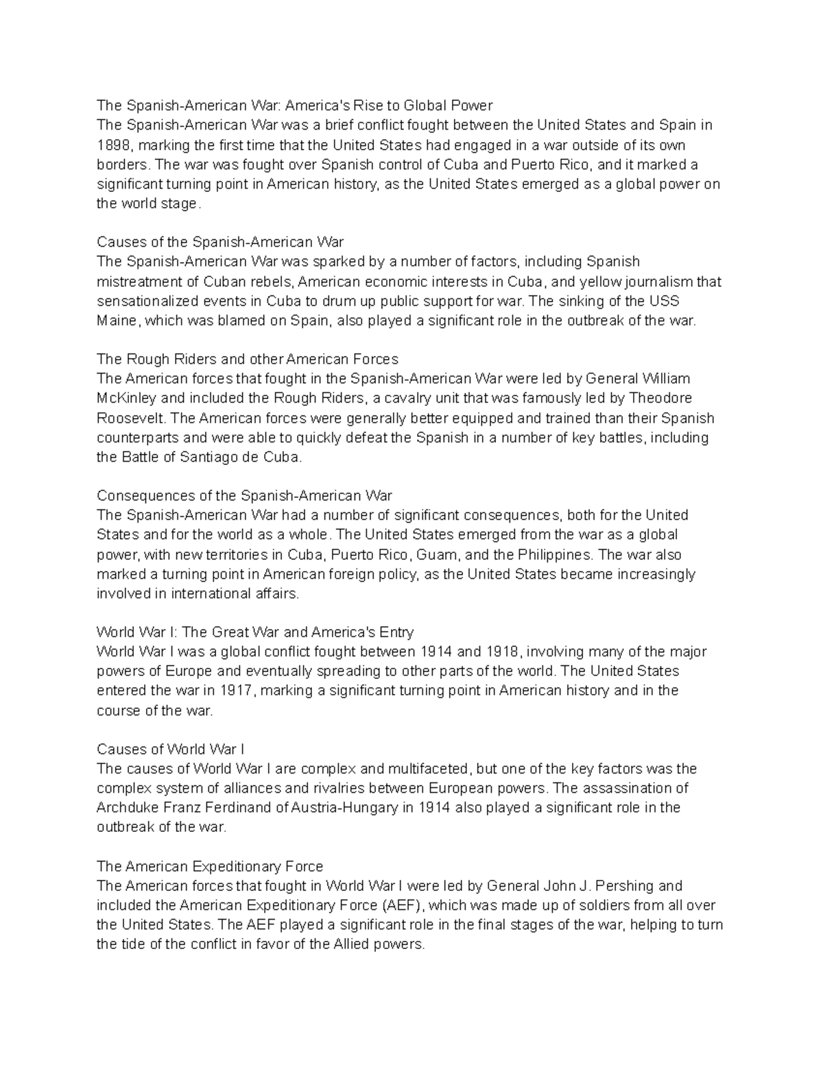 3-4 American Military History - The Spanish-American War: America's ...