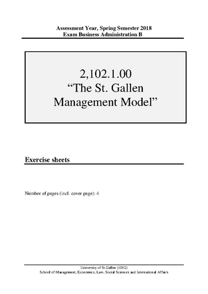 Lecture 3 - The St. Gallen Management Model (SGMM) is a management ...