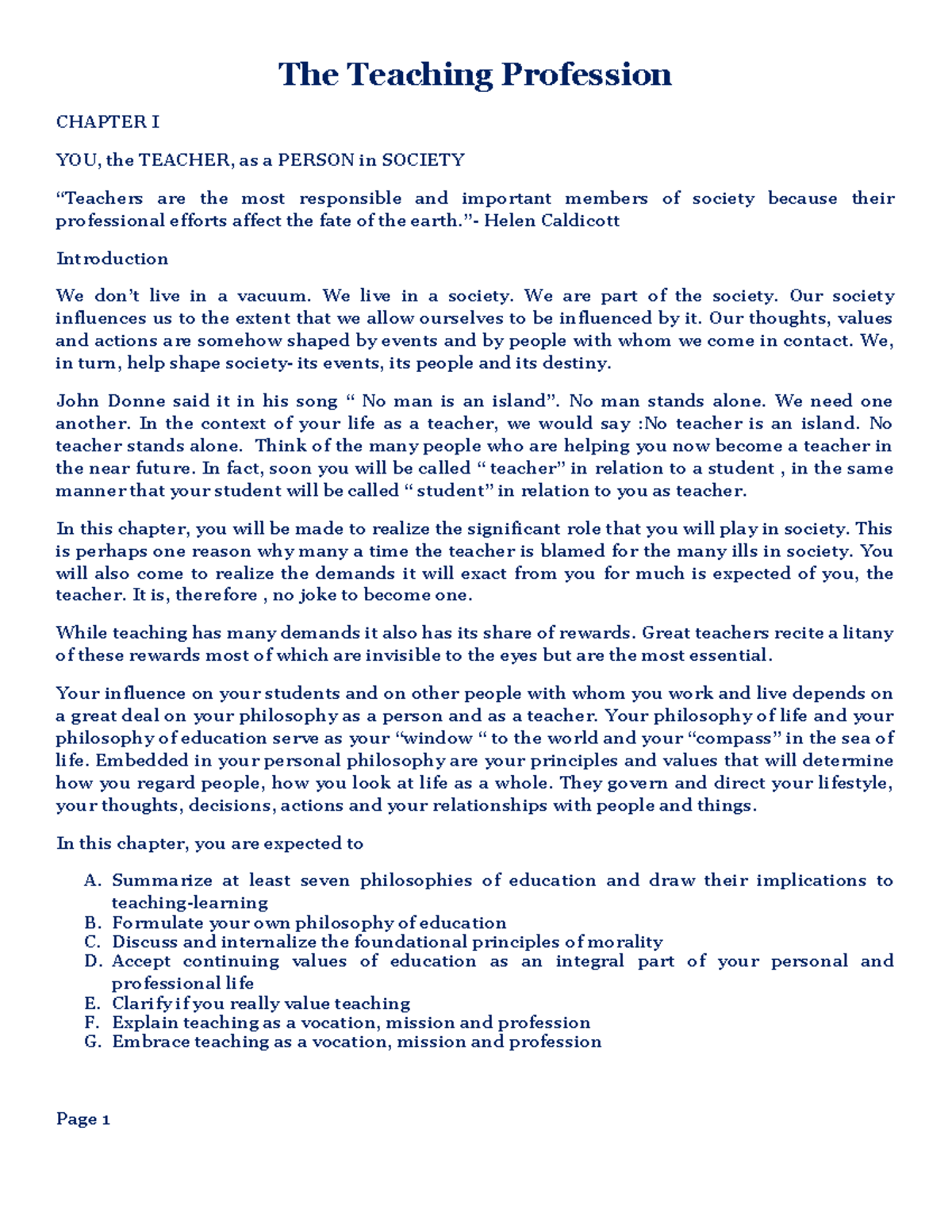 The Teaching Profession (Complete) - The Teaching Profession ...