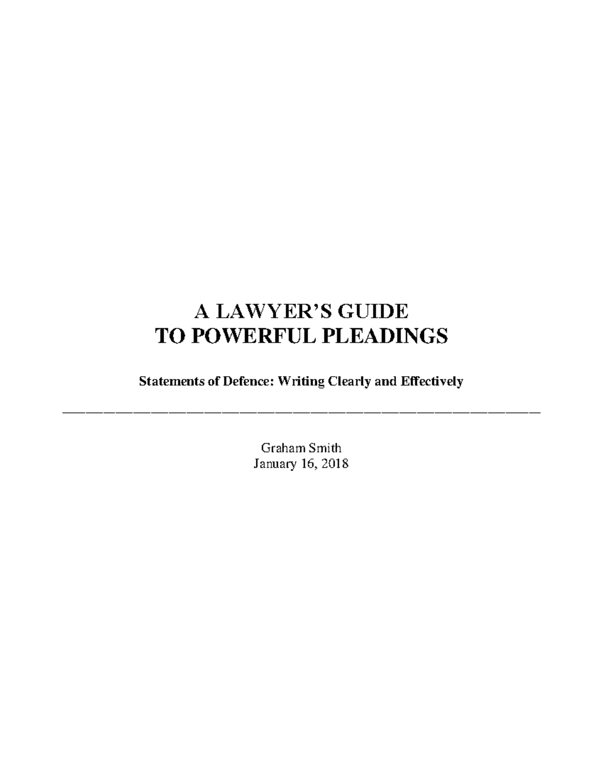 A Lawyer's Guide to Powerful Pleadings - A LAWYER’S GUIDE TO POWERFUL ...