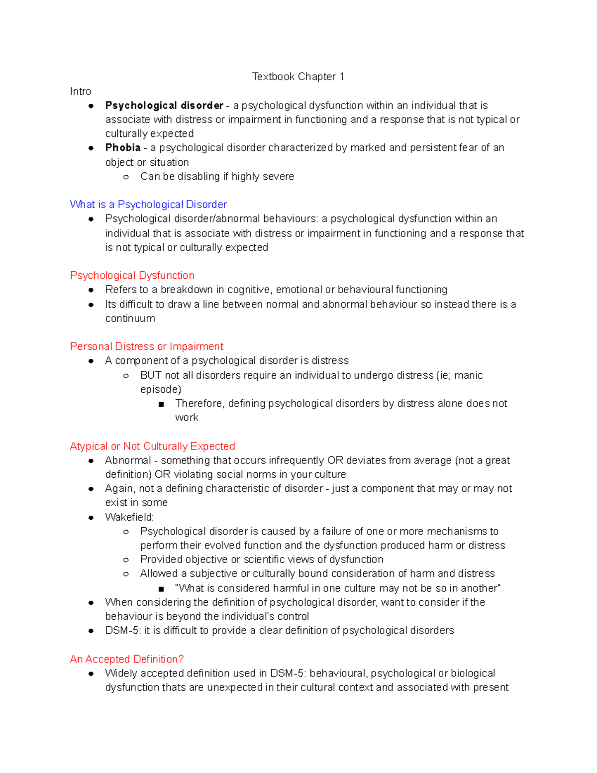CH 1 - chapter 1 notes - Textbook Chapter 1 Intro Psychological ...