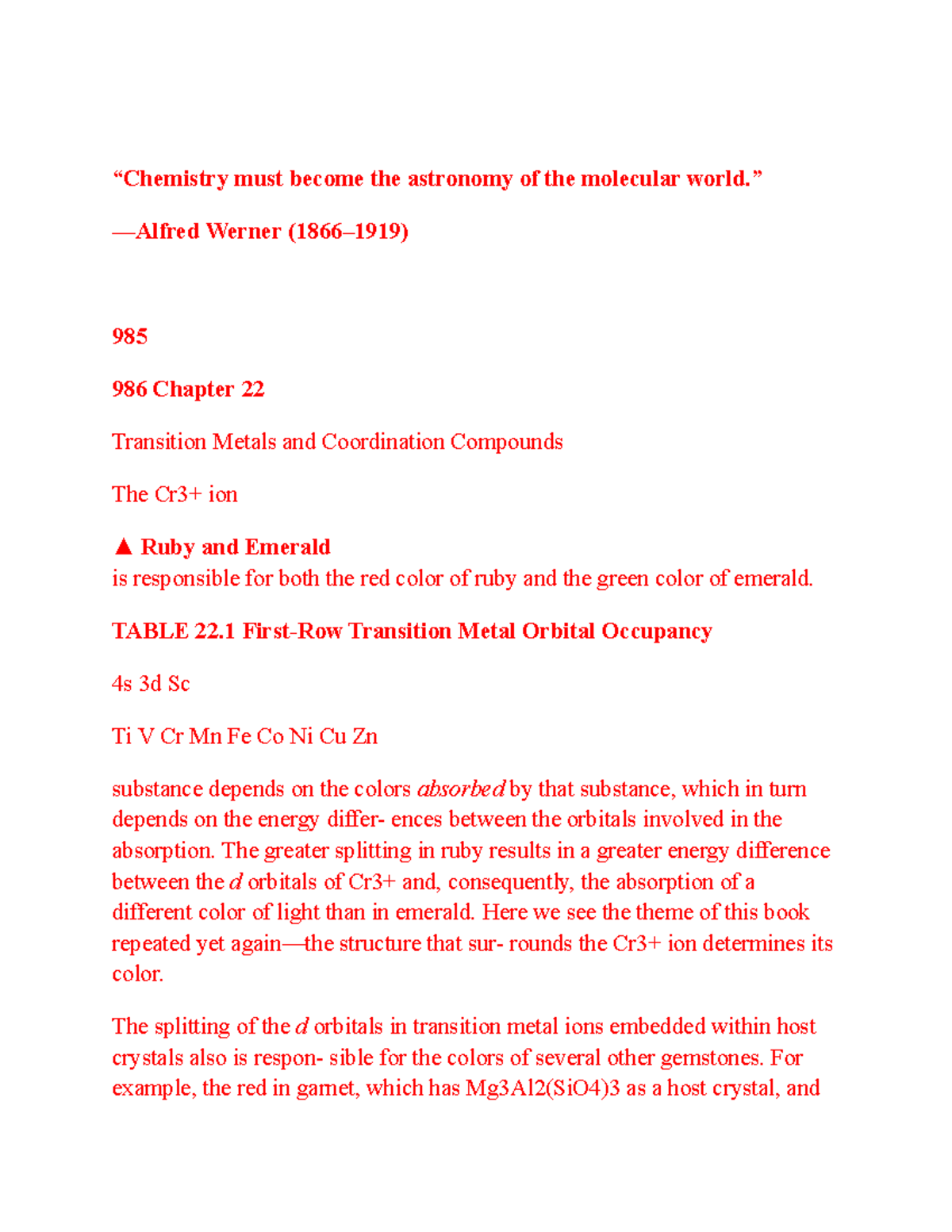 Chem23 - book notes for all tests - “Chemistry must become the ...