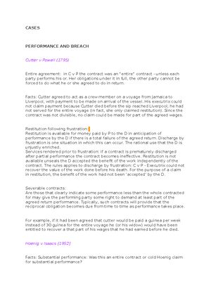 Applied contract law cheat sheet - MODULE 2: MAKING CONTRACTS Contract Elements/Formation Offer ...