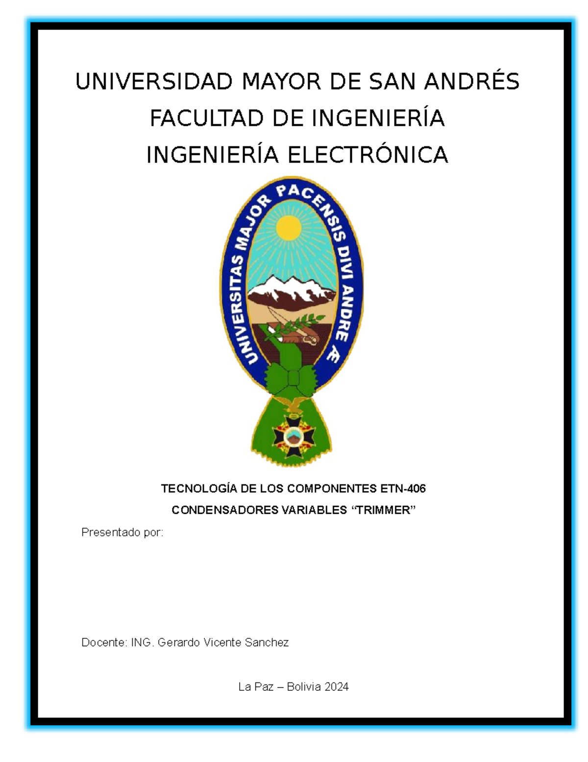 Universidad Mayor DE SAN Andrés - Programación I - UNIVERSIDAD MAYOR DE ...