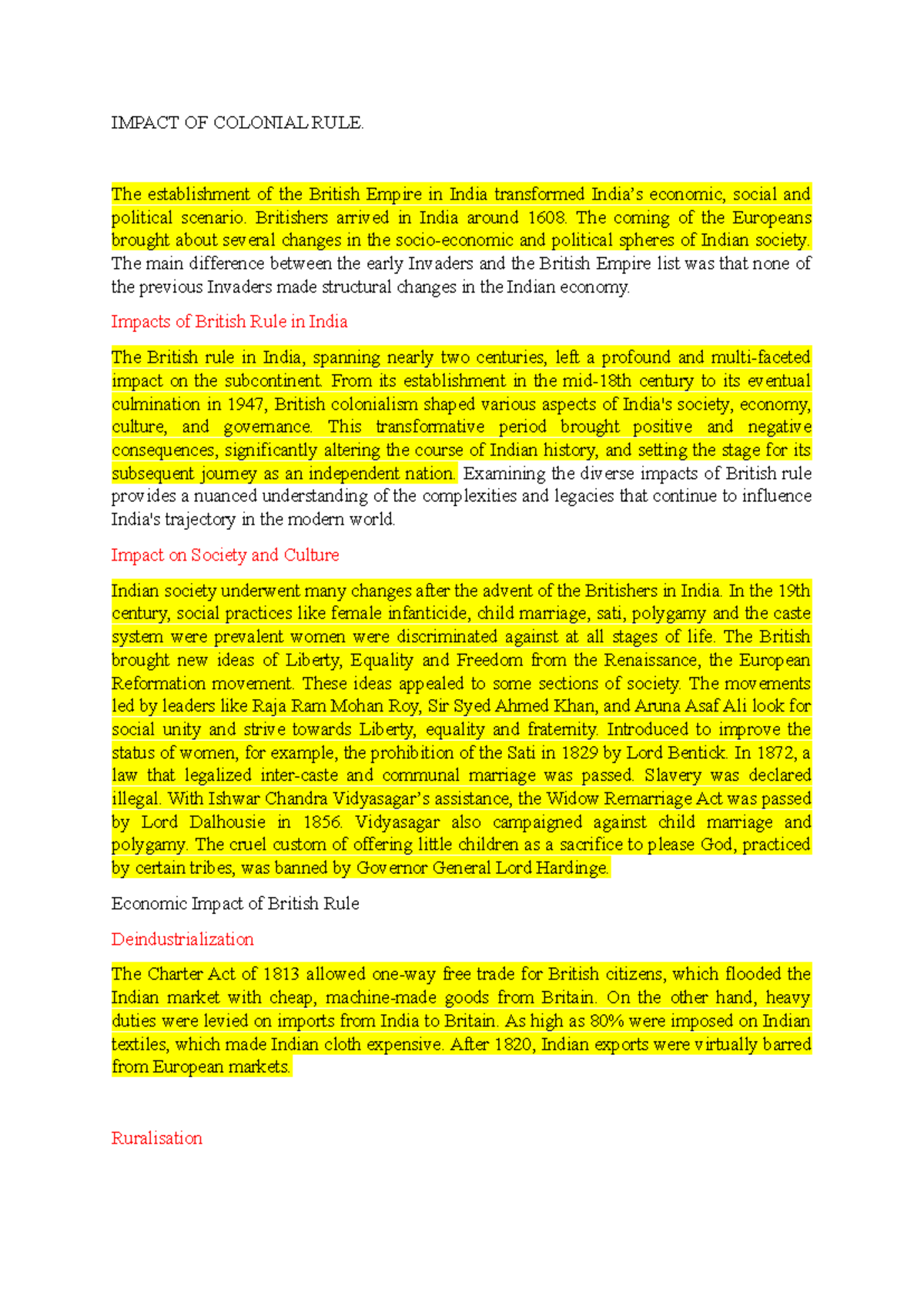 Impact OF Colonial RULE - IMPACT OF COLONIAL RULE. The establishment of ...