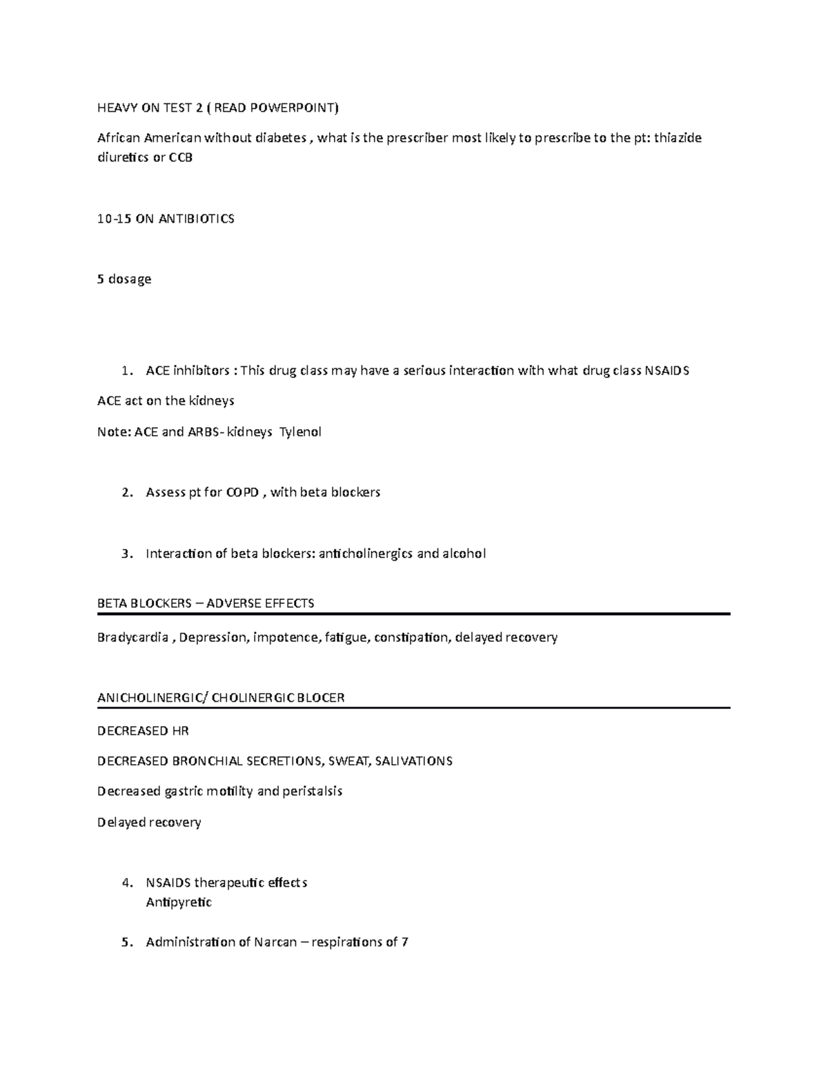 Pharm Final Lecture Notes - HEAVY ON TEST 2 ( READ POWERPOINT) African ...