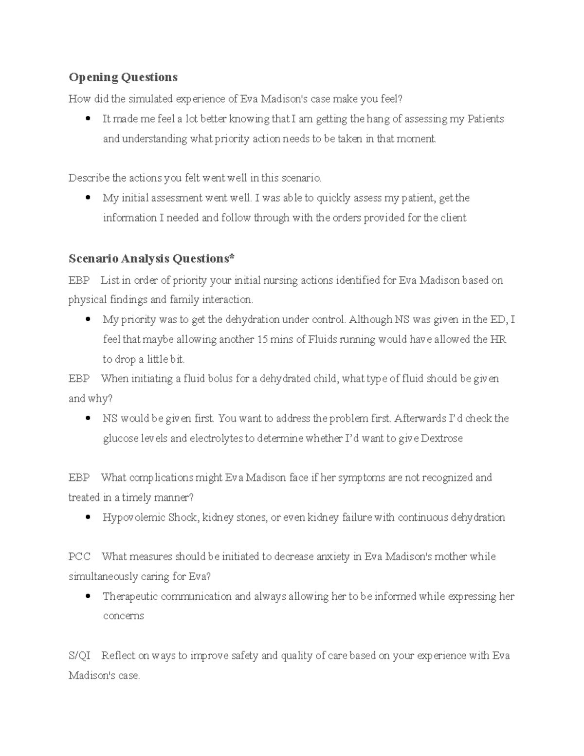 Clinical Assignment Week 4: Eva Madison Vsim - Opening Questions How ...