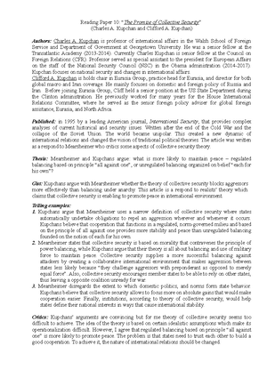 Reading Paper Snyder - Reading Paper 2: “One World, Rival Theories ...