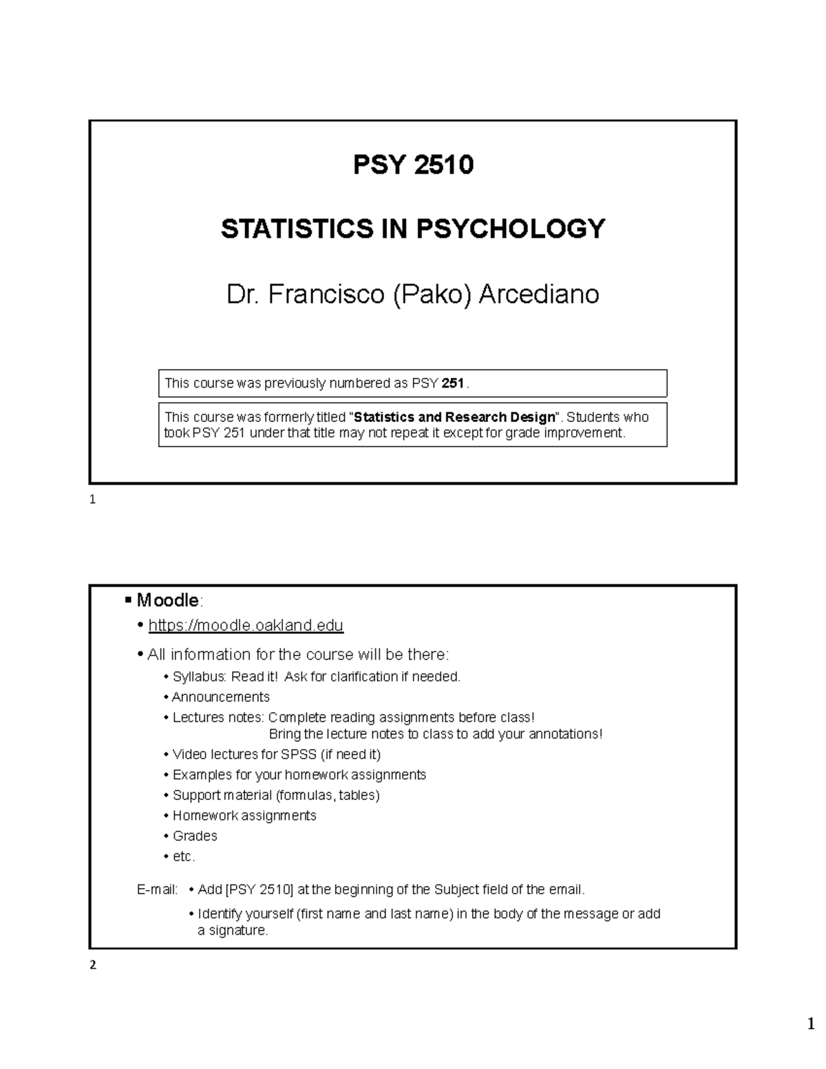 Chapter 00 - Introduction - handout - PSY 2510 STATISTICS IN PSYCHOLOGY ...