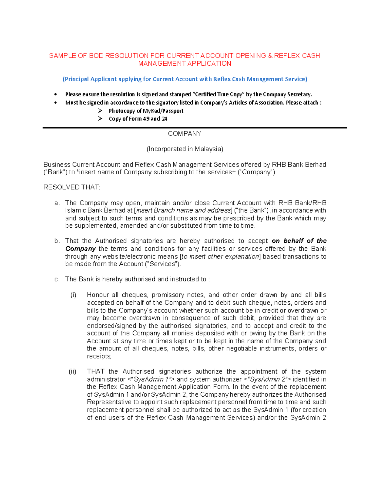 PDF document - Shdusundix - SAMPLE OF BOD RESOLUTION FOR CURRENT ...