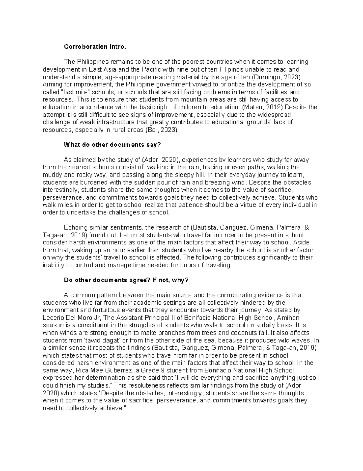 Rph secondary source, corroboration - Corroboration Intro. The ...