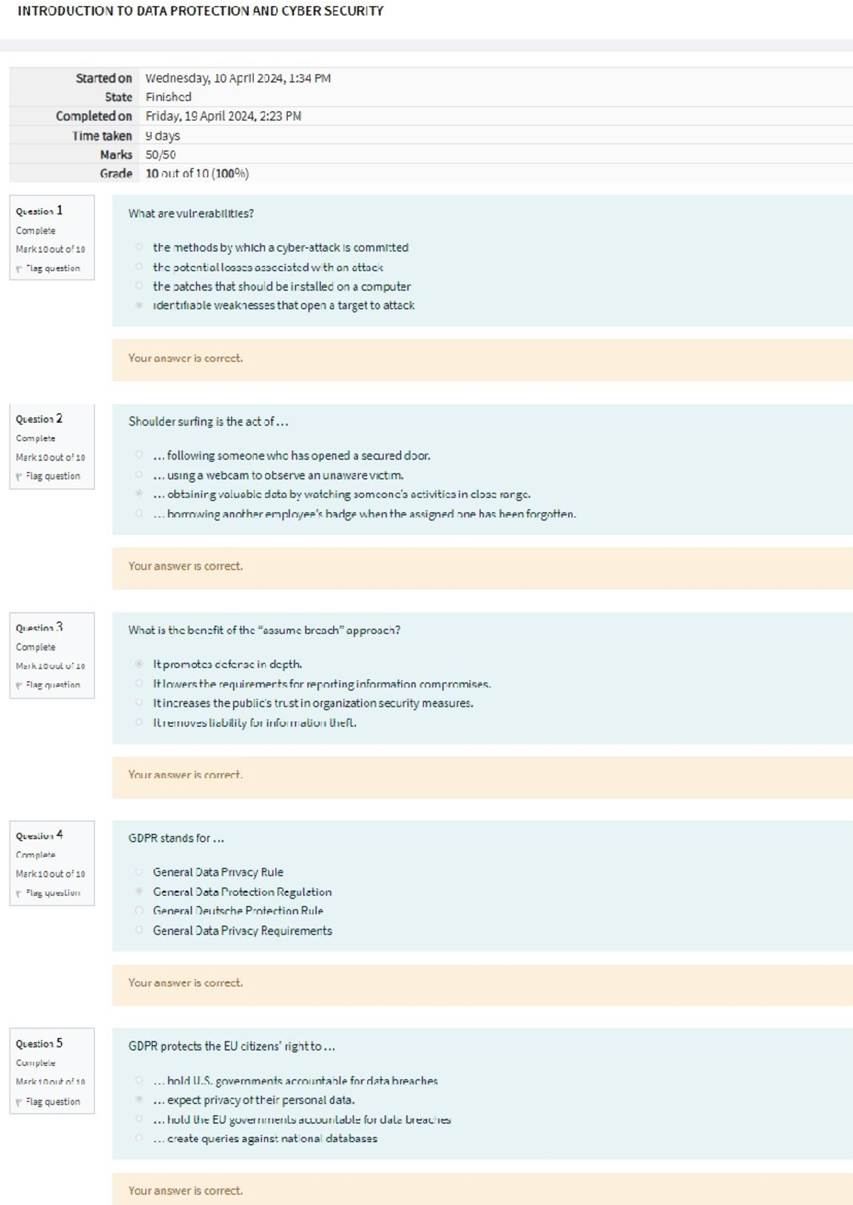 Intro to Data Protection and Cyber Security Unit 1 - Studocu
