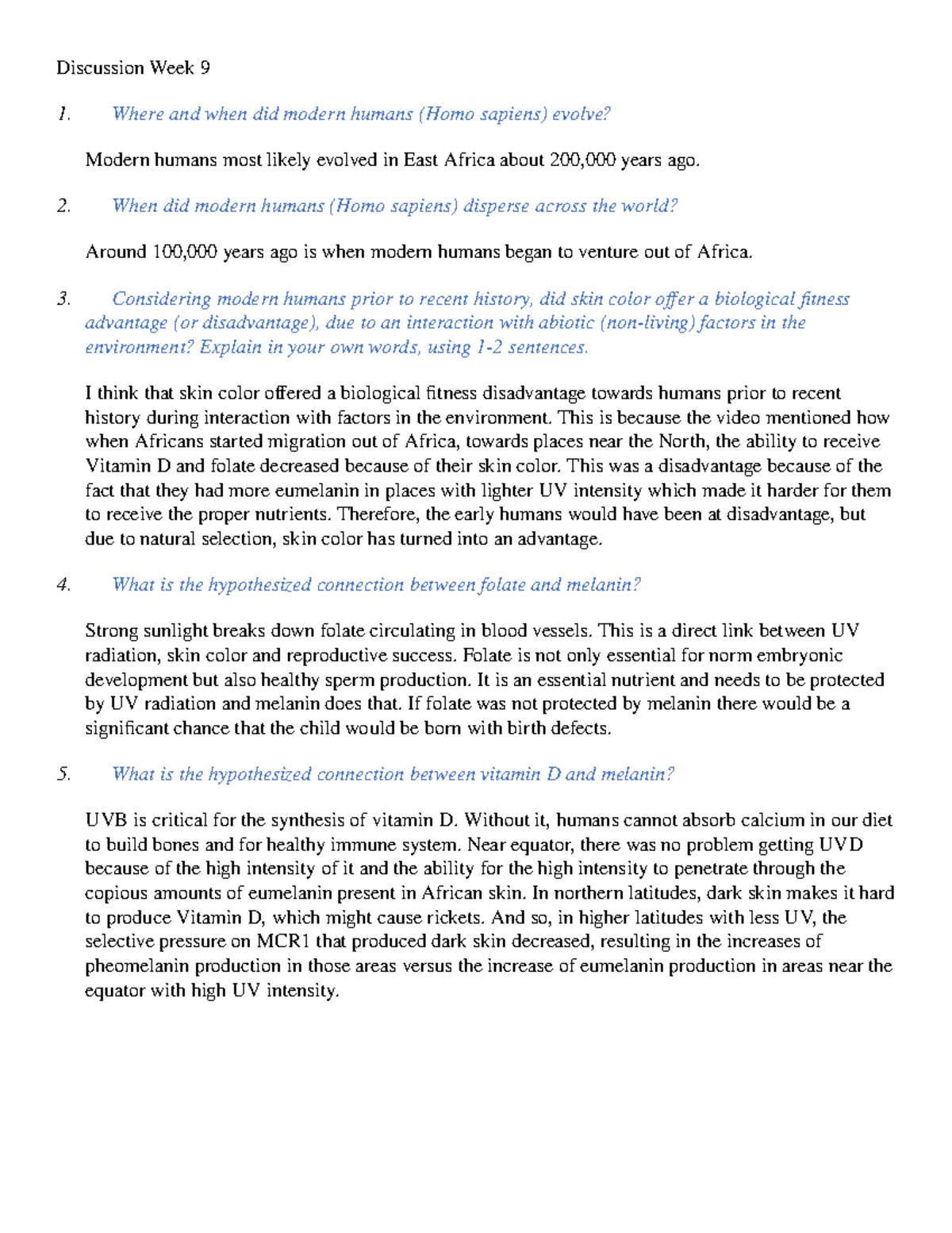 Pre-discussion week 9 - Pre-discussion week 9 - Discussion Week 9 1 ...