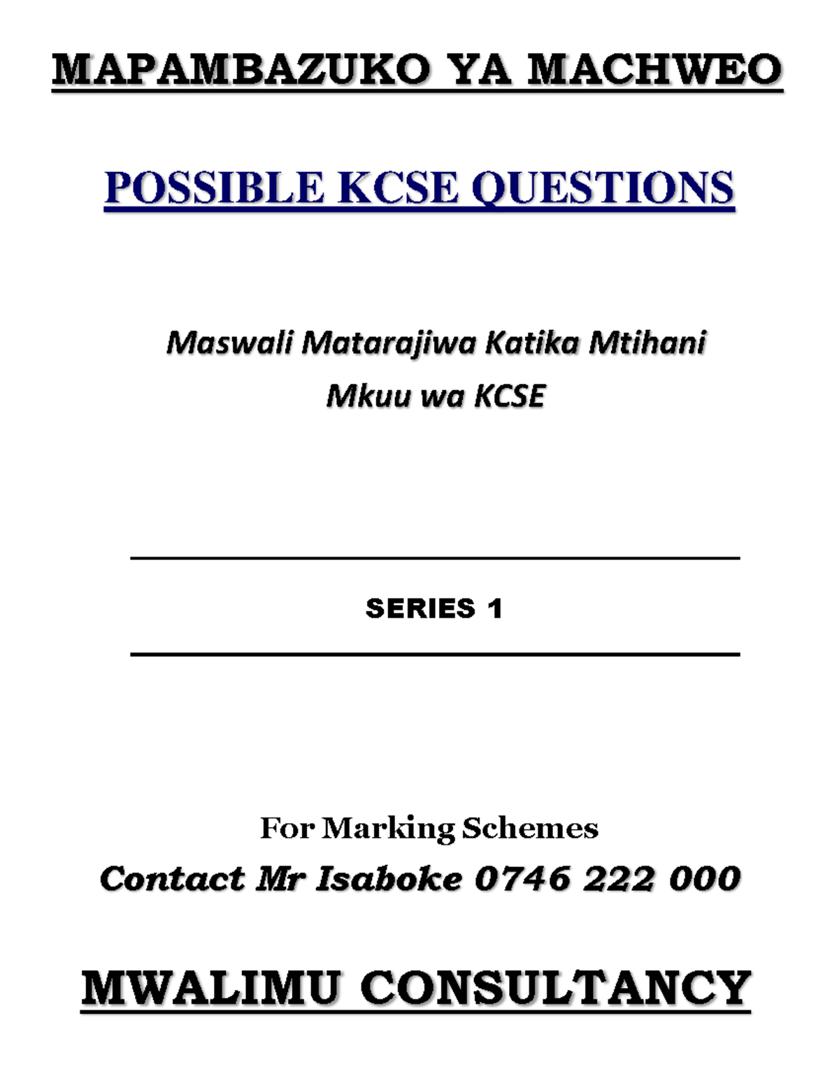 Mapambazuko YA Machweo QNS Model 14012023021 - MAPAMBAZUKO YA MACHWEO ...