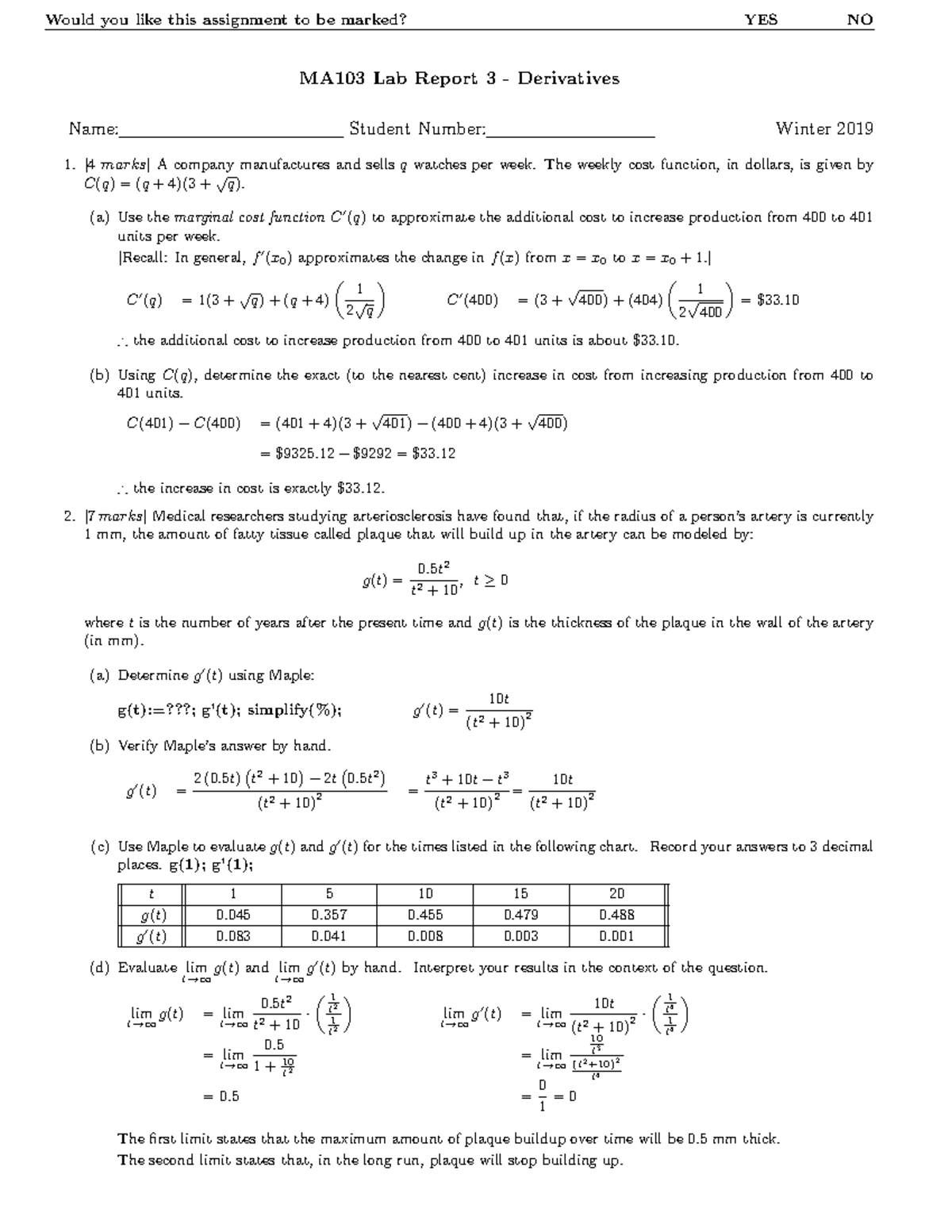 103lab3solns W 19 - Lab - Would you like this assignment to be marked ...