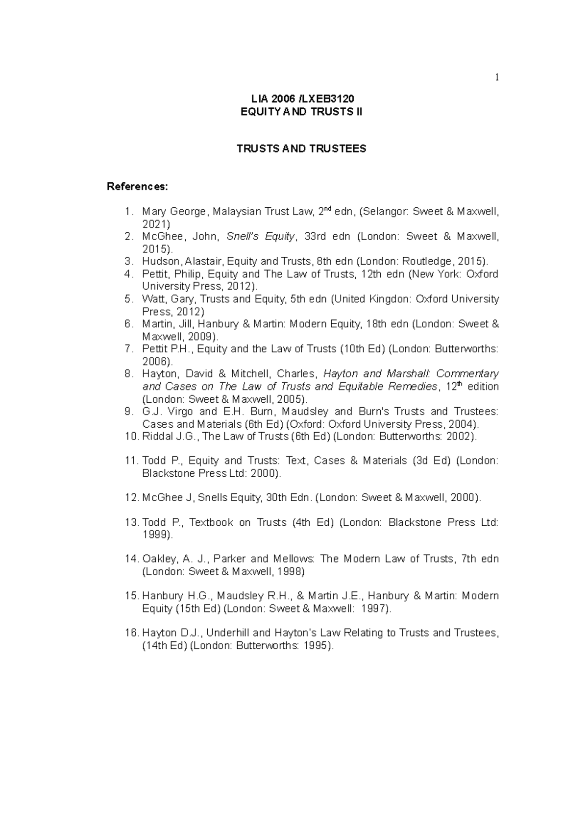 SEM 2, 2022-2023, Course Outline AND Tutorial Questions 8 March 2022 (2 ...