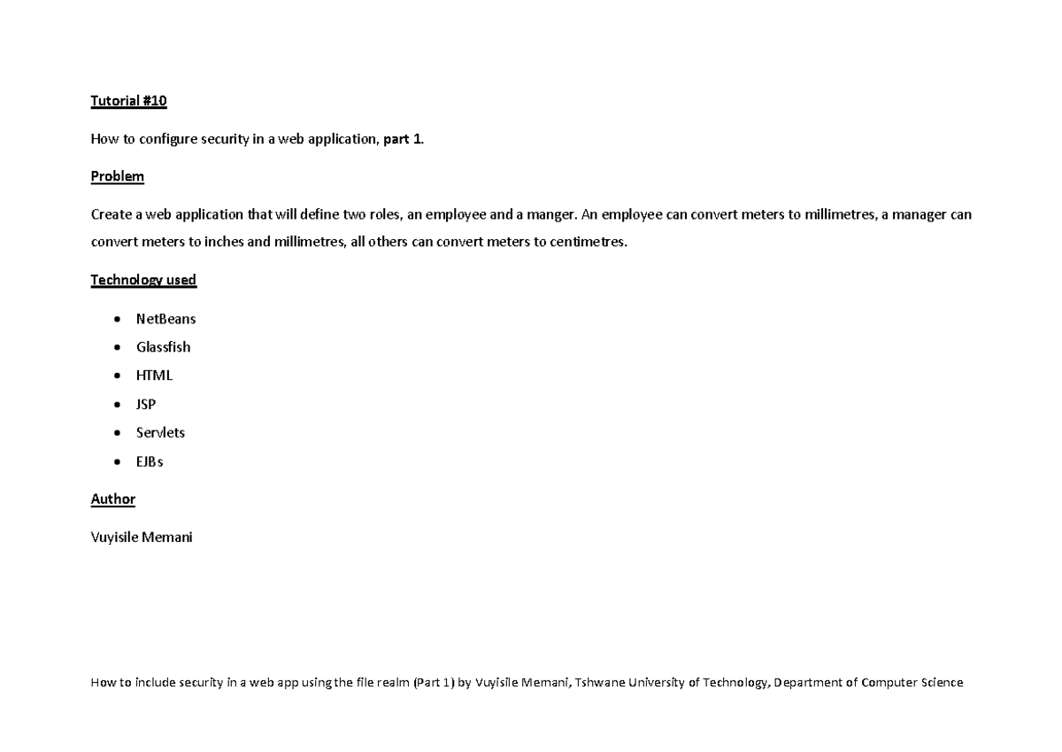 Security Tutorial - Tutorial How to configure security in a web ...