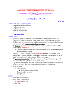 World Civilizations from 1500-1815 Lecture Three (page 3 and 4 ...