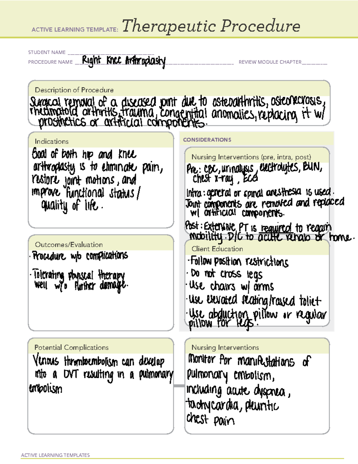 Arthroplasty Laboratory Values To Report Ati At Amelia Harker Blog