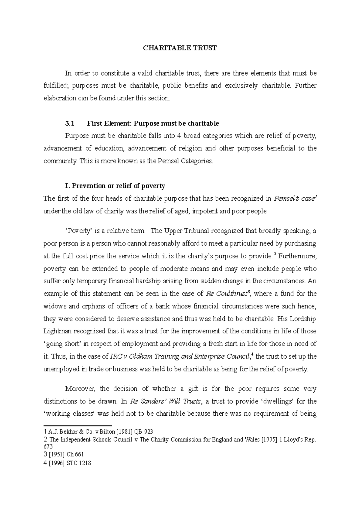 Charitable Trust summary notes - Partnership and Company Law II - UKM ...