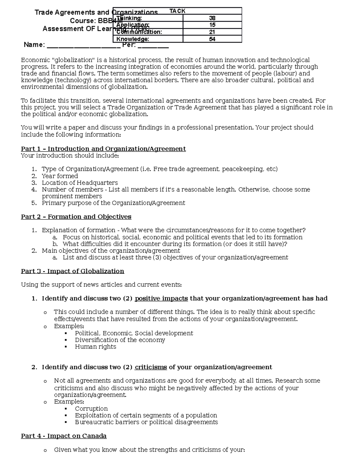 Project 3 - Trade Agreements and Organizations 2020-2021 - Trade ...