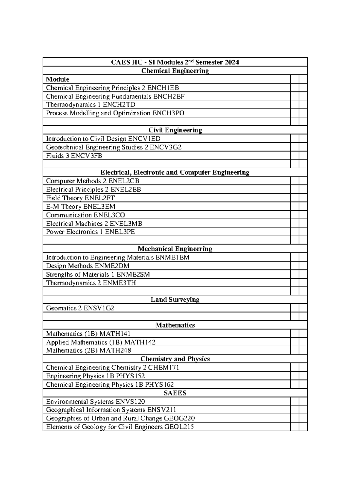 SENG HC SI Modules S2 - 2024 - CAES HC - SI Modules 2nd Semester 20 24 ...