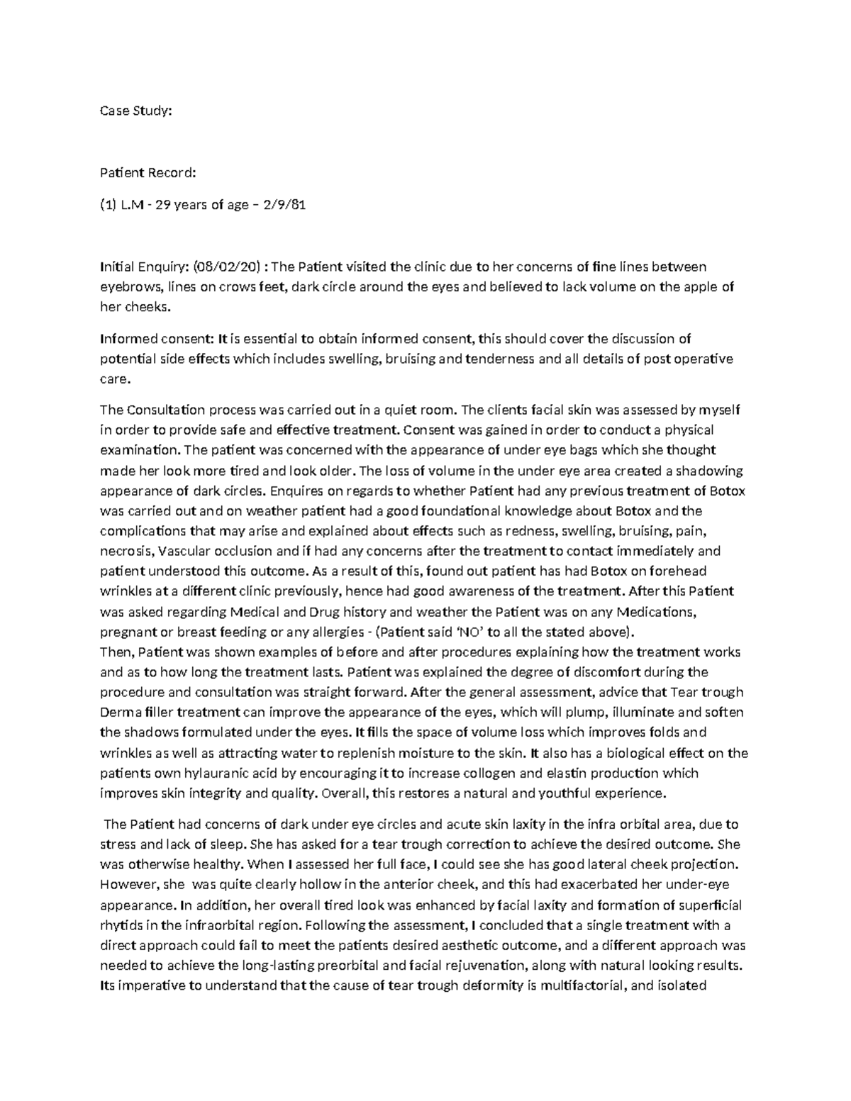 Case study Final - Adeditional information - Case Study: Patient Record ...