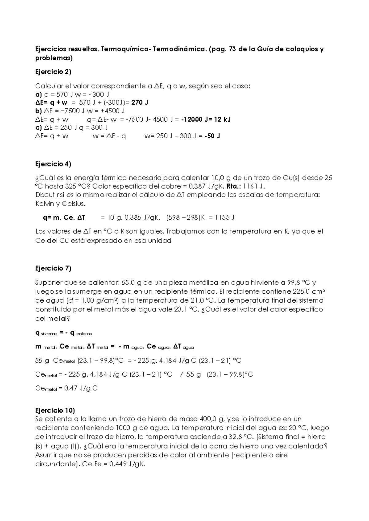 06- Ejercicios Resueltos de Termoquímica - Termodinámica - Ejercicios ...