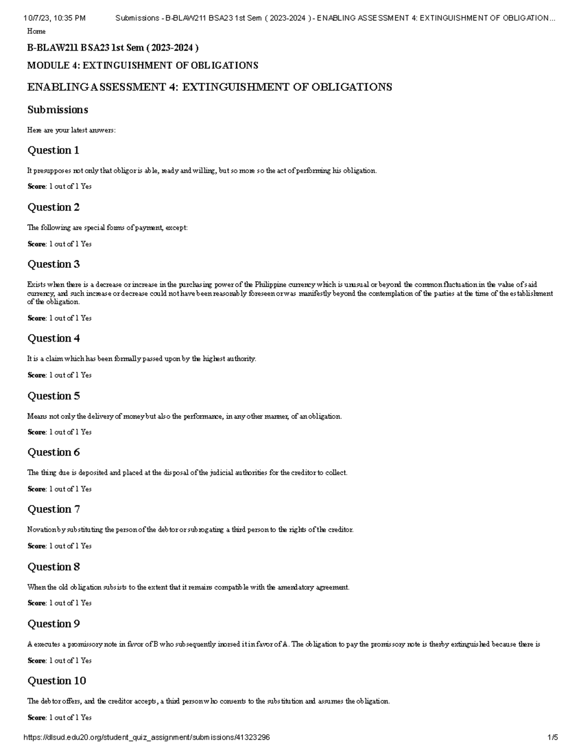 Submissions - B-BLAW211 BSA23 1st Sem ( 2023-2024 ) - Enabling ...
