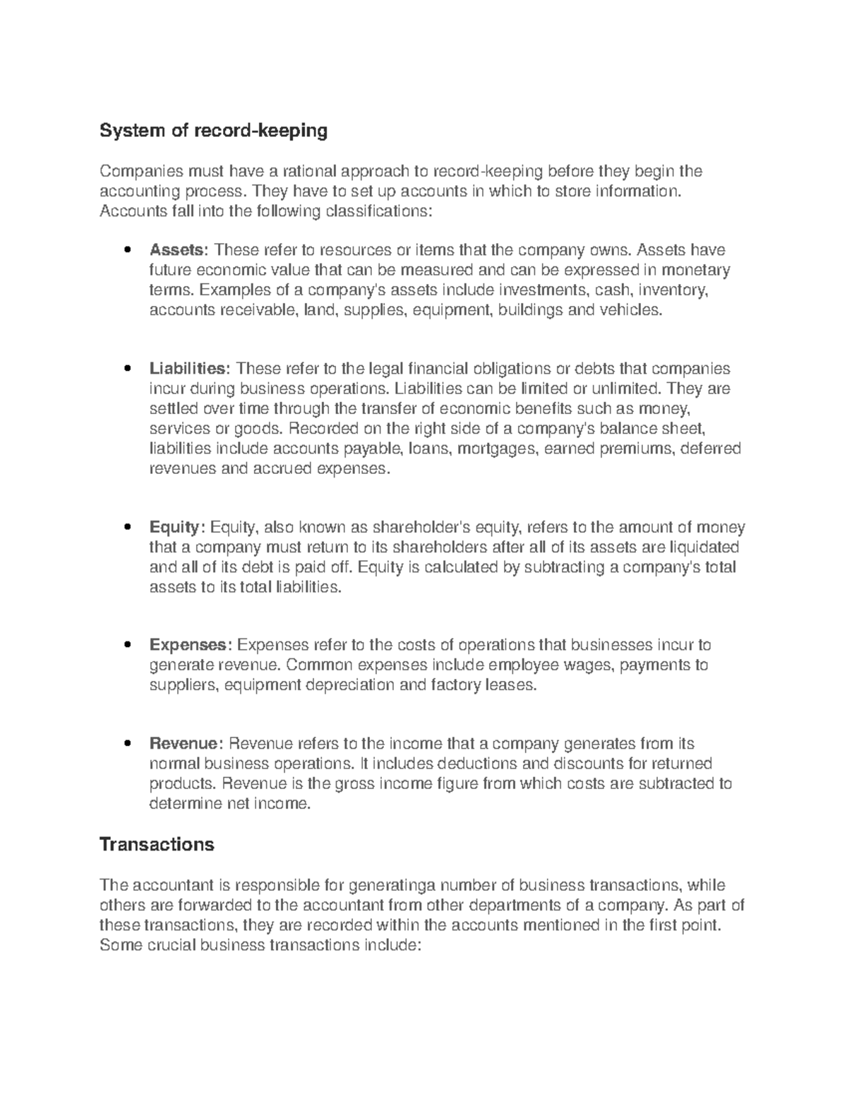 System of record(Research only) - Bachelor of Science in Business ...