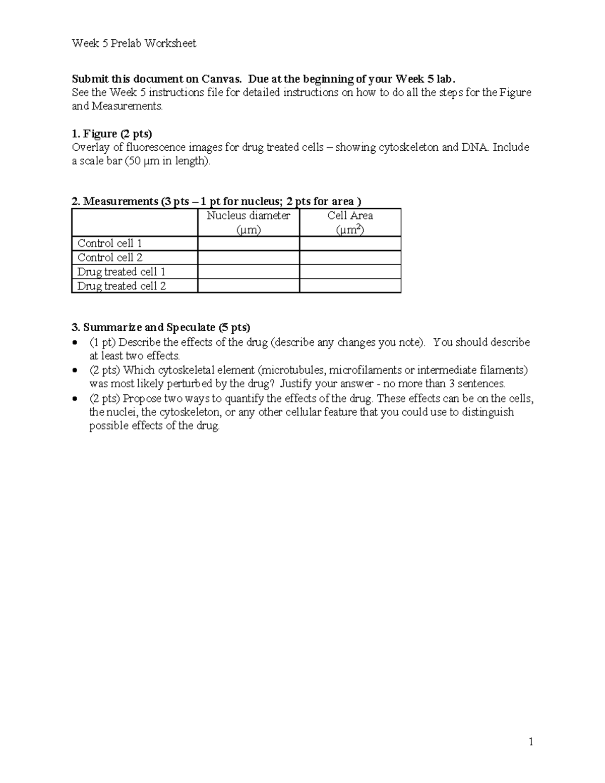 Week 5 Prelab Worksheet - Week 5 Prelab Worksheet 1 Submit this ...