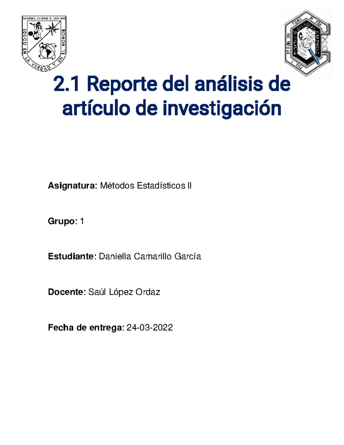 2.1 Reporte del análisis de artículo de investigación - 2. 1 Reporte ...
