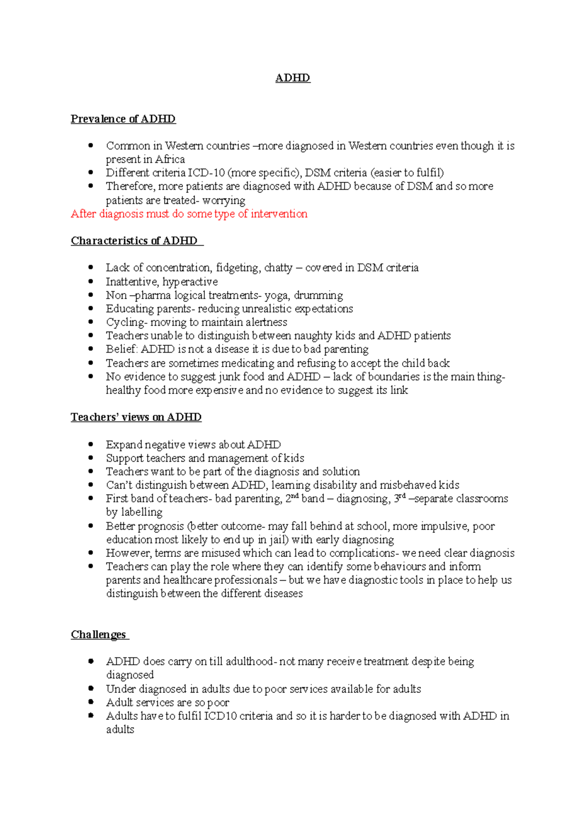 ADHD - Summary - ADHD Prevalence of ADHD Common in Western countries ...