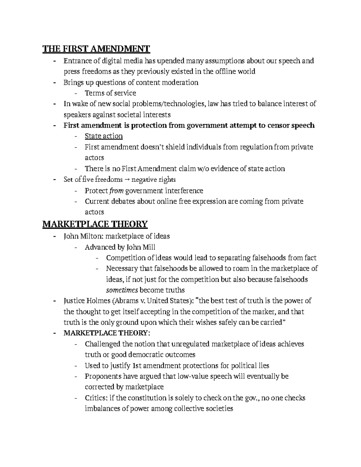 Trager's The Law Of Journalism and Mass Communication - THE FIRST AMENDMENT Entrance of digital ...