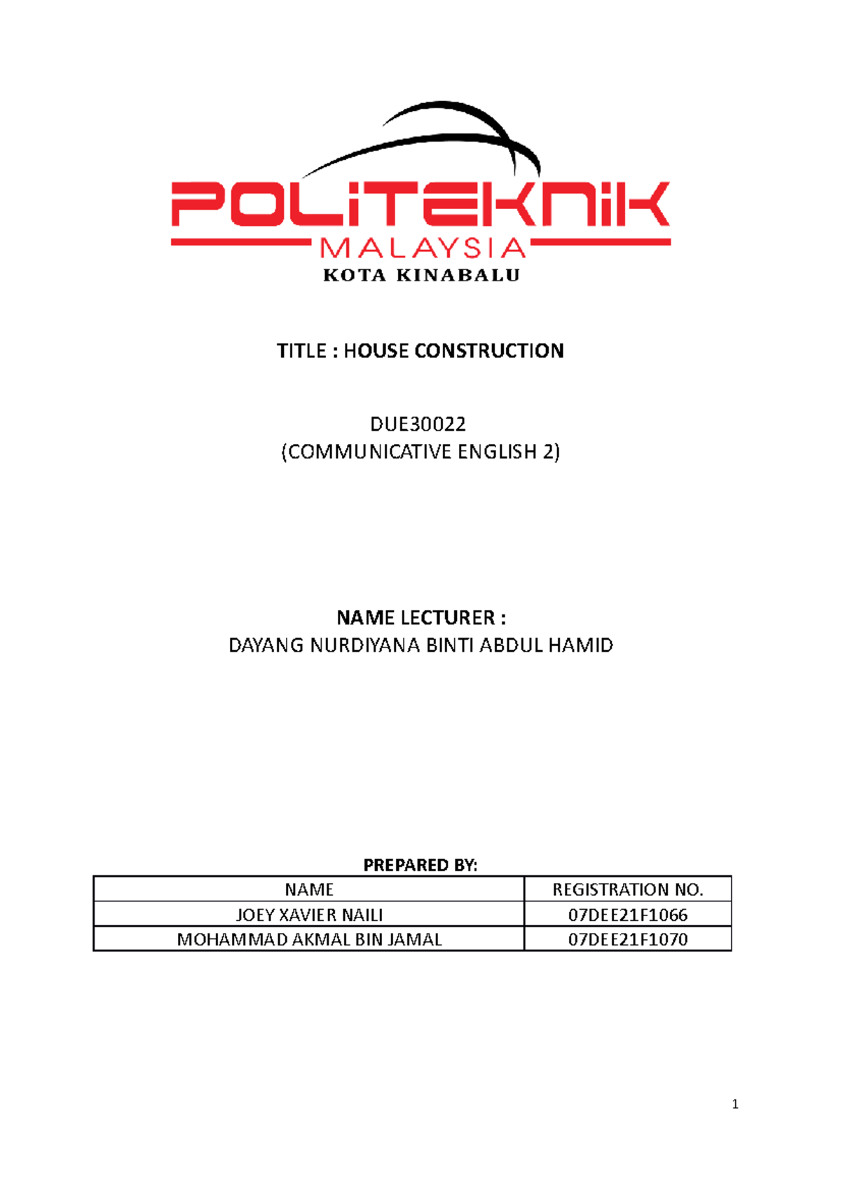 HOW TO Build A Homeee - TITLE : HOUSE CONSTRUCTION DUE (COMMUNICATIVE ...