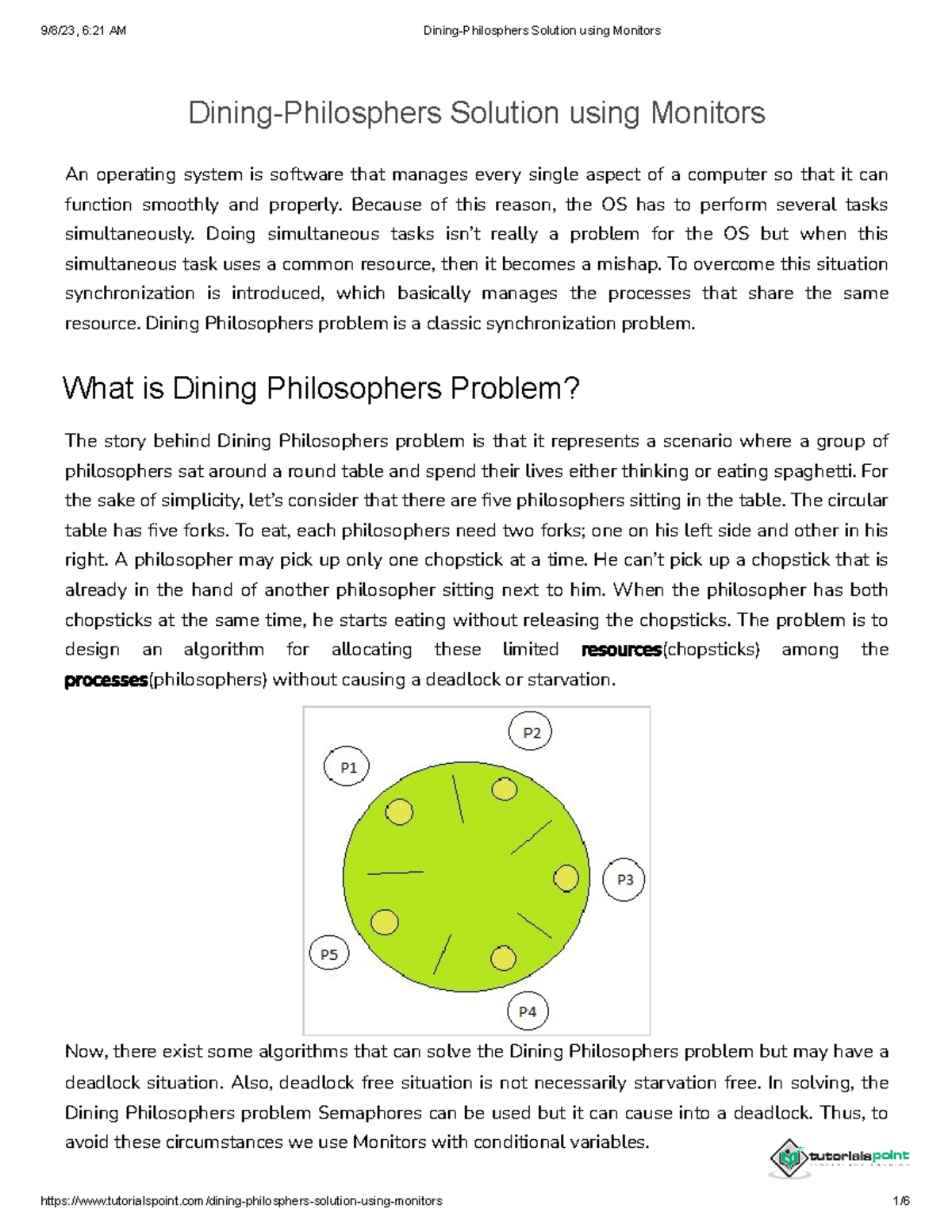 Dining-Philosphers Solution using Monitors - Because of this reason, the OS has to perform ...