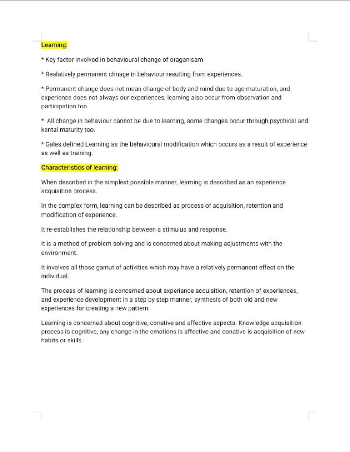 Learning - Foundations of psychology - Studocu