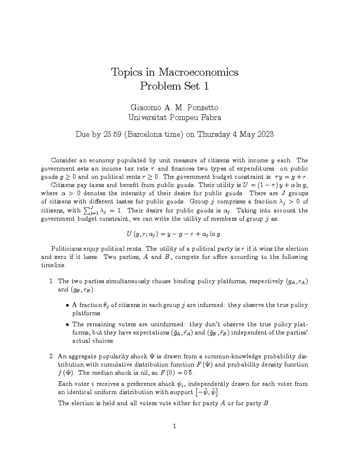 Problem Set 1 - Topics in Macroeconomics Problem Set 1 Giacomo A. M. Ponzetto Universitat Pompeu ...