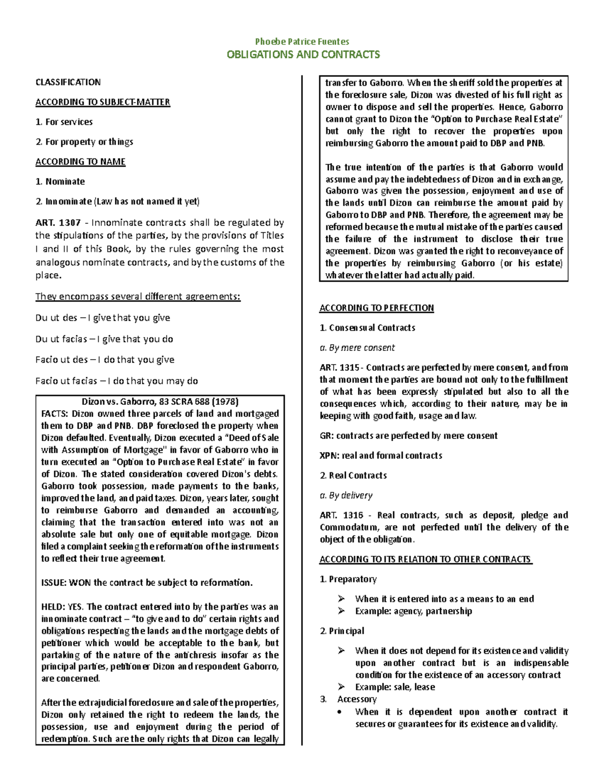 Essential requisites of Contracts - OBLIGATIONS AND CONTRACTS ...
